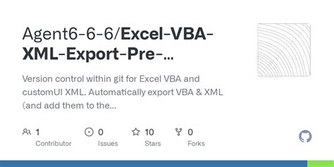 github agent6 6 6 excel vba xml export pre commit hook version control within git for excel