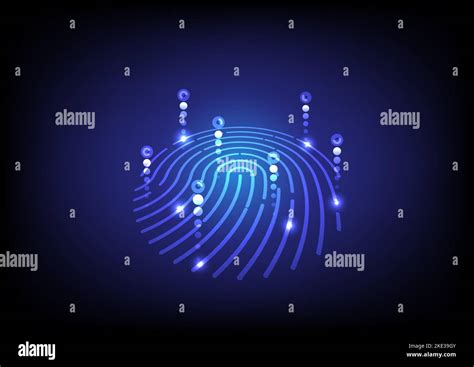 Abstract Security Concept Fingerprint And Lighting On Futuristic
