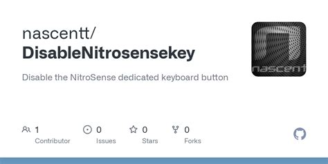 Github Nascentt Disablenitrosensekey Disable The Nitrosense Dedicated Keyboard Button