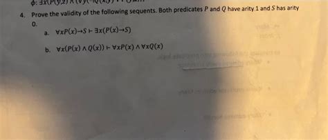 solved 4 prove the validity of the following sequents both