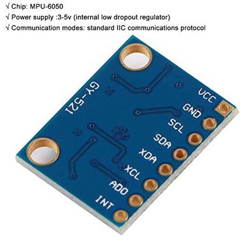 Getuscart Gy 521 Mpu 6050 Mpu6050 Module 3 Axis Analog Gyro Sensors 3 Axis Accelerometer Module