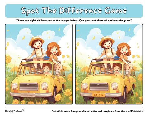 Spot The Difference 100 Games To Print And Play World Of Printables