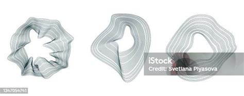 향후 모핑 선 집합입니다 기요슈로 설정된 추상 벡터 배경입니다 벡터 일러스트레이션 원형에 대한 스톡 벡터 아트 및 기타 이미지 원형 음파 길로쉐 Istock