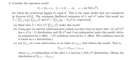 Solved Consider The Regression Model Chegg