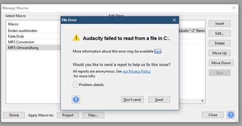 Audacity Failed To Read From A File A Lot Windows Audacity Forum