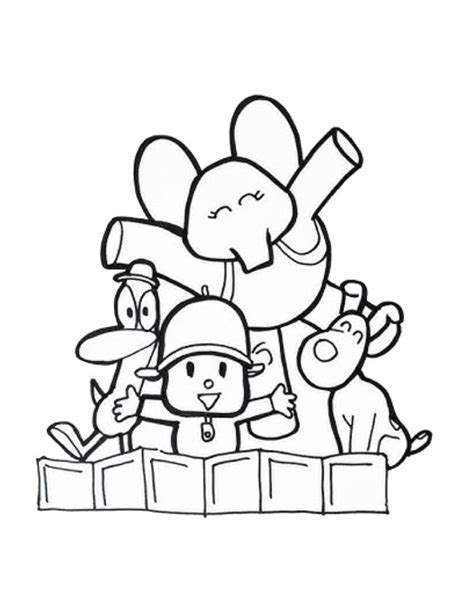 Elephant Elly From Pocoyo Coloring Page