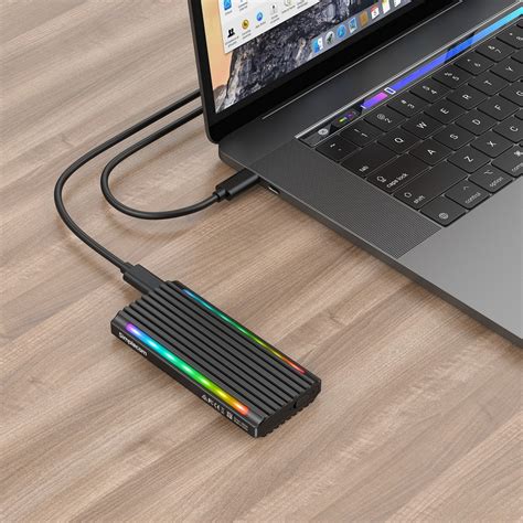 Simplecom SE NVMe SATA M SSD USB Type C Enclosure With RGB Light USB Gen Gbps