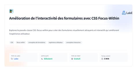 Css Focus Within Conception De Formulaires Interactifs Labex