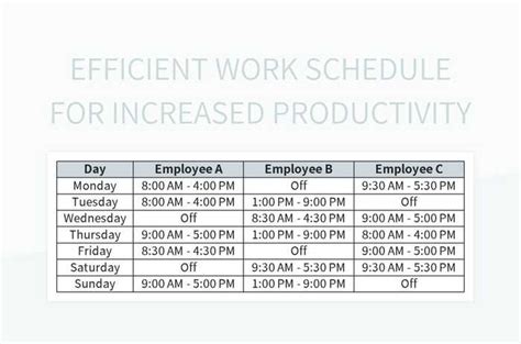 optimizing your work schedule for maximum productivity excel template free download pikbest