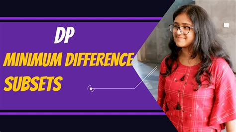minimum difference subsets youtube
