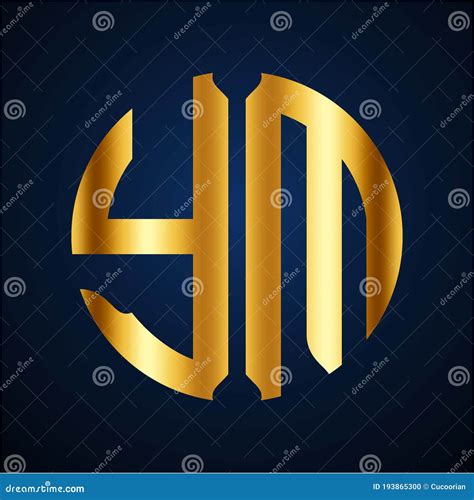 Initials Y M Circular Shape And Elegant Gold Color Stock Vector Illustration Of Abstract