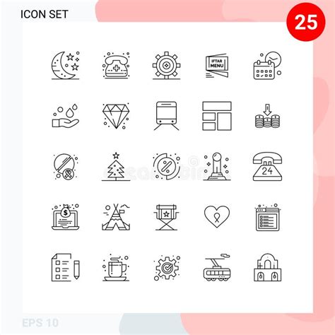 25 user interface line pack of modern signs and symbols of fast