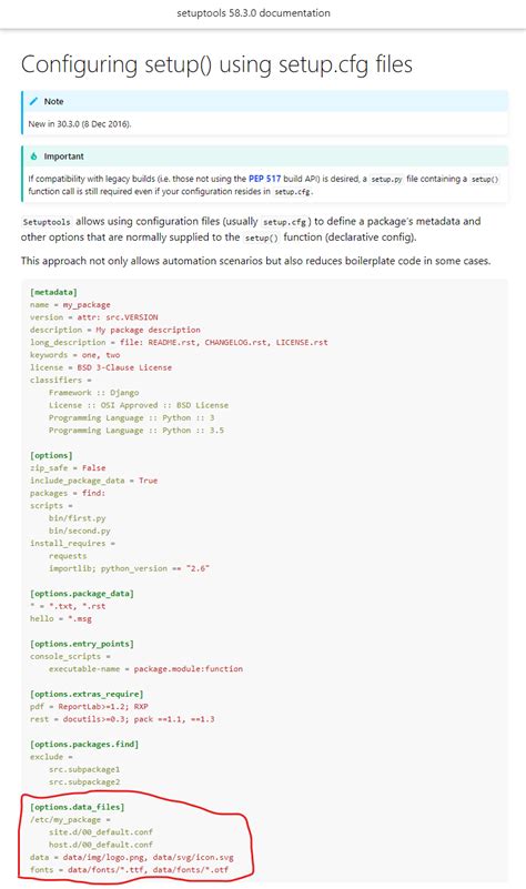 [docs] example for declarative config contains deprecated ``data files