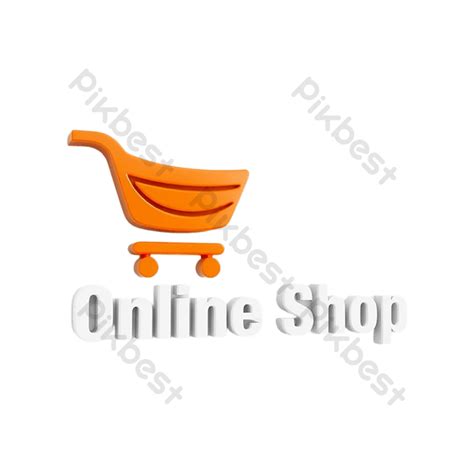 Minimalist 3d Render E Commerce Logo With Shopping Cart Png Images
