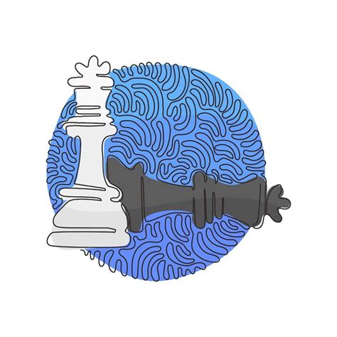 Premium Vector Single Continuous Line Drawing Figures Of Wooden Chess