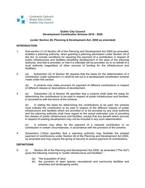 Dublin City Council Development Contribution Scheme 2016