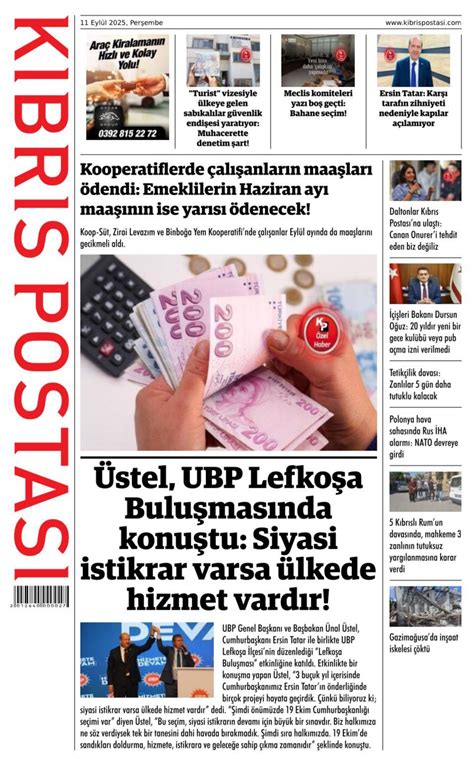 Kıbrıs Postası 11 Eylül 2025 Perşembe Kıbrıs Facebook
