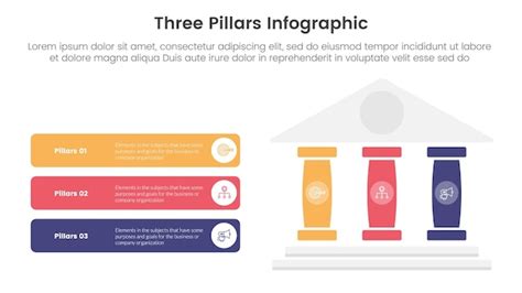 Premium Vector Three Pillars Framework With Ancient Classic Construction Infographic 3 Point