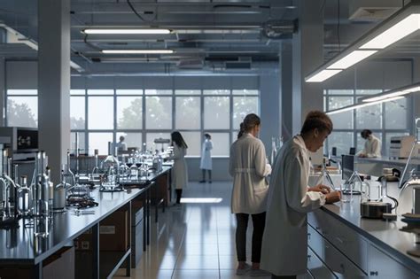 Students In Physics Lab Premium Ai Generated Image