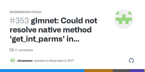 Glmnet Could Not Resolve Native Method Get Int Parms In Package