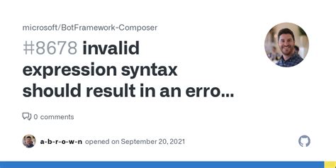 Invalid Expression Syntax Should Result In An Error Not A Warning