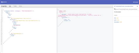 field not recognized on my graphql query developing with prismic