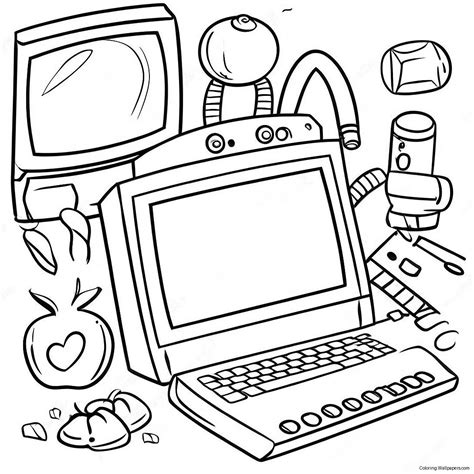 Kindergarten Computer Parts Coloring Page 41483 32778