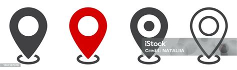 간단한 맵 핀 맵 마커 포인터 아이콘 세트입니다 현대지도 마커 위치 핀 기호 핀 위치 마커 매핑 위치 아이콘입니다 플랫 스타일 개념에 대한 스톡 벡터 아트 및 기타 이미지