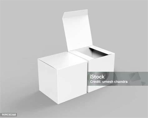 빈 흰색 큐브 제품 포장 종이 골 판지 상자 3d 렌더링 그림입니다 0명에 대한 스톡 사진 및 기타 이미지 0명 3차원 형태 공란 Istock