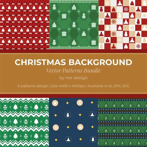 Christmas Background Vector Patterns Design Masterbundles