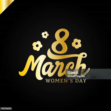 3 월 8 일 여성의 날 인사말 레터링 꽃과 텍스트 벡터 일러스트 레이 션에 대 한 장소 0명에 대한 스톡 벡터 아트 및 기타 이미지 0명 꽃 식물 낮 Istock