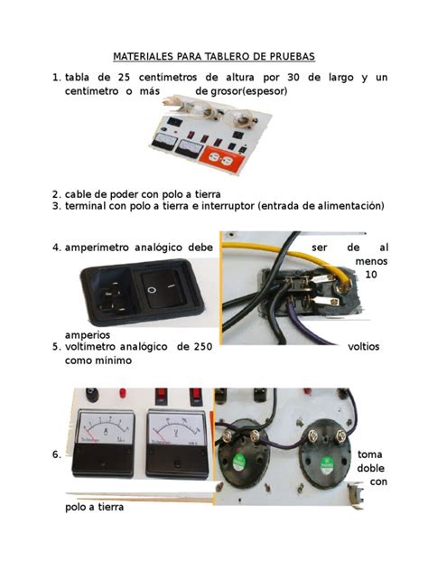 Materiales Para Tablero Electronico De Pruebas Pdf