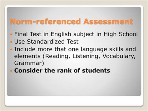 Norm Referenced Assessment And Criterion Referenced A Pptx
