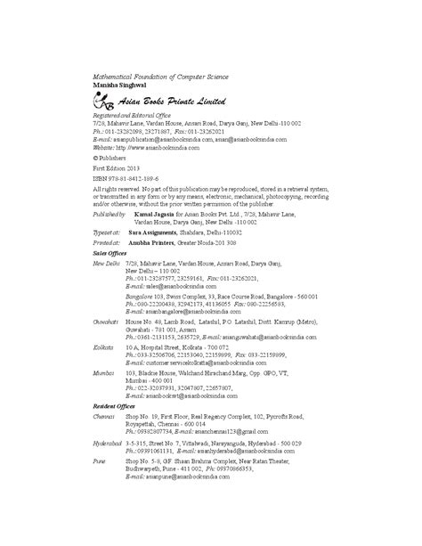 Download Mathematical Foundation Of Computer Science Pdf Online By