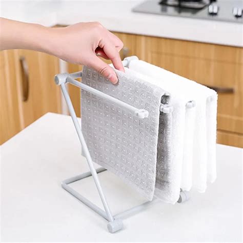 1 Pc Foldable Dishcloth 수건 보관 랙 홀더 수건 걸이 걸이 주최자 주방 욕실 병 건조 랙 컵 드레인 스탠드