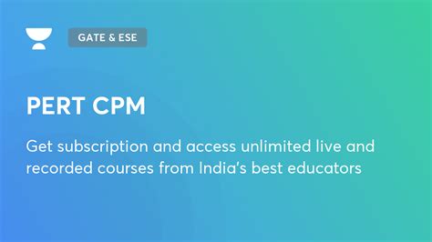 Pert Cpm Gate And Ese Me And Ch Unacademy