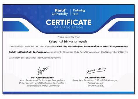 K Srinivashan Ayush On Linkedin Web3 Blockchain Technology Paruluniversity Workshop