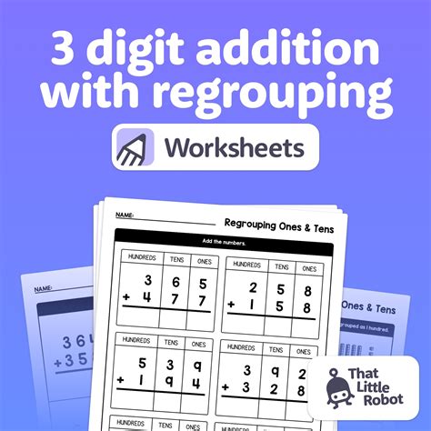3 Digit Addition With Regrouping Worksheets Printable Pdf That