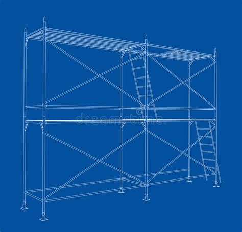 3d Outline Scaffold Vector Rendering Of 3d Stock Vector Illustration 3d Outline Scaffold Vector Rendering Of 3d Stock Vector Illustration