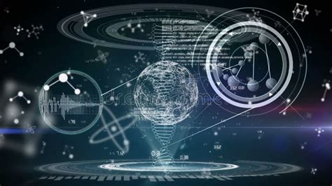 Animation Of Molecules Scientific Data And Globe On Black Background