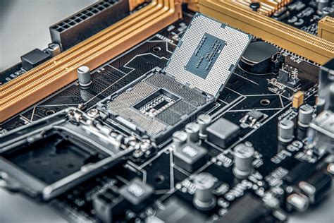 Installing Central Processor Unit Into Computer Motherboard Stock Image Image Of Electronic