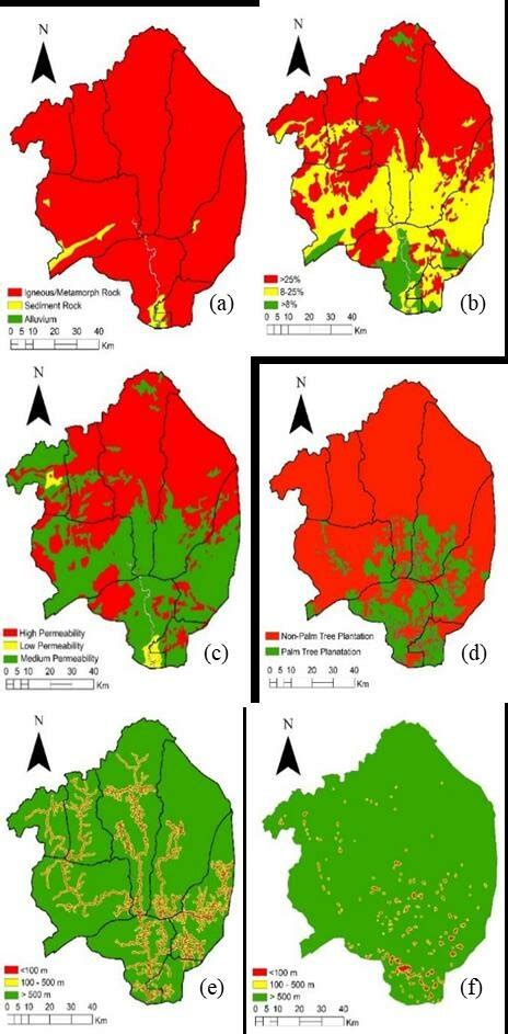 Spatial Distribution Of Each Criterion Used A Geological B