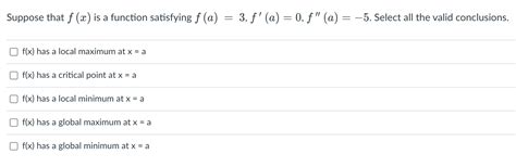 Solved Suppose That Is A Function Satisfying Fa3