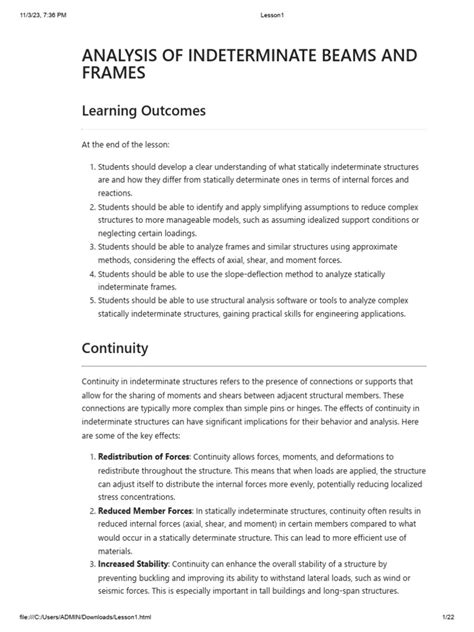 Analysis Of Indeterminate Beams And Frames Pdf Structural Analysis