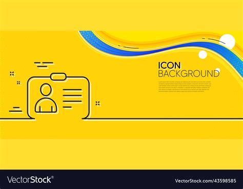 Id Card Line Icon User Profile Sign Minimal Vector Image