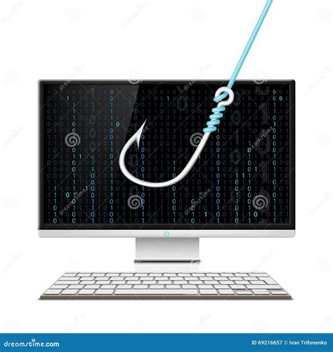 Monitor Computer With Binary Code Stock Vector Illustration Of