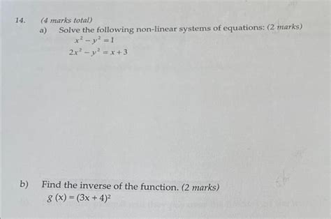Solved 14 4 Marks Total A Solve The Following