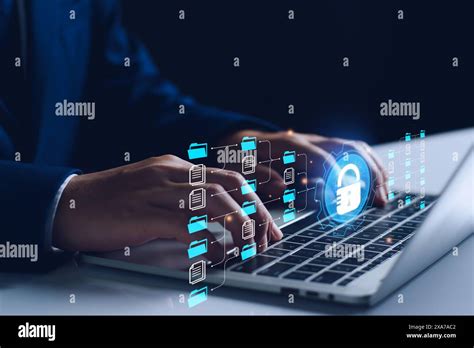 Cybersecurity And Privacy Concept To Protect Data Cyber Lock Folder And Files Internet Network