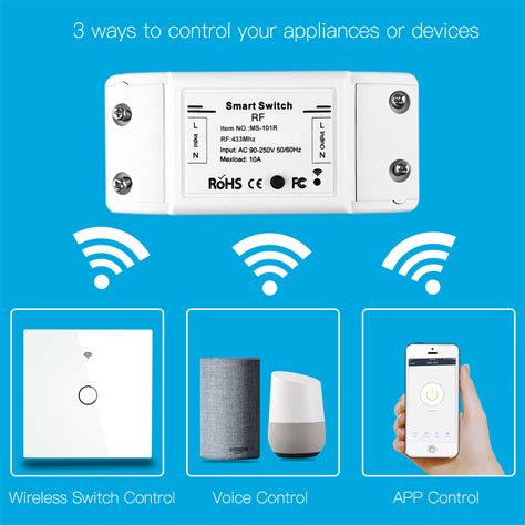 Smart Breaker Switch Module WiFi Remote WiFi Power Switch RF Remote Control Receiver Wall Panel