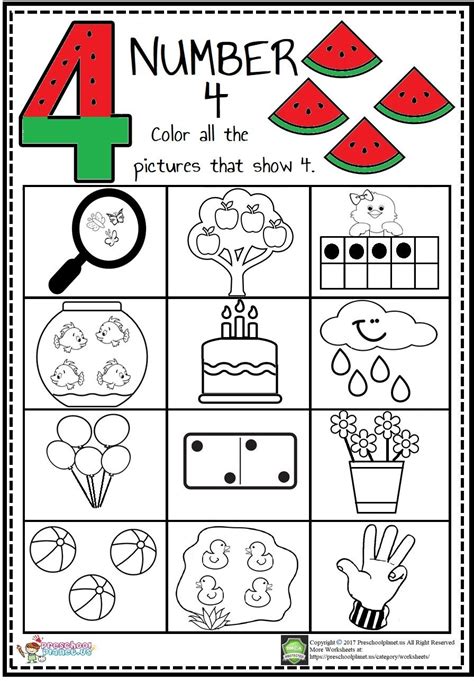 Practicing Number Four Numbers Preschool Numbers Kindergarten Math
